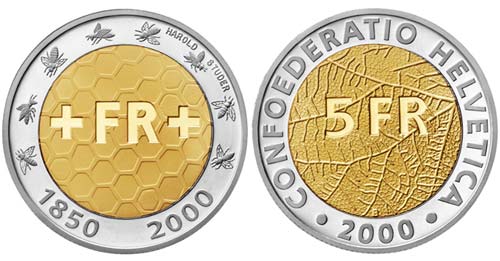 5 Franken Gedenkmünze 2000 150 Jahre Schweizer Franken
